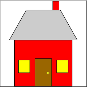 Clip Art: Basic Shapes: House 1 Color – Abcteach
