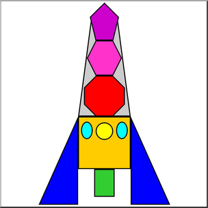 Clip Art: Basic Shapes: Rocket Color – Abcteach