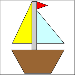 Clip Art: Basic Shapes: Sailboat Color – Abcteach