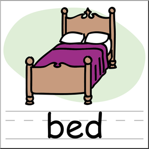 Clip Art: Basic Words: Bed Color Labeled – Abcteach