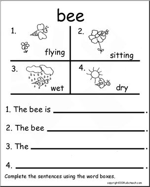 Beginning Writing Practice, Set 1a (bee) – Abcteach