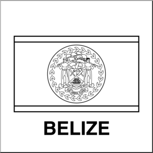 Clip Art: Flags: Belize B&W – Abcteach