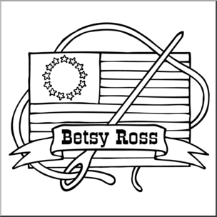 Clip Art: US Folklore: Betsy Ross B&W – Abcteach