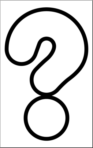 Clip Art: Punctuation: Big Question Mark 2 B&W 1 – Abcteach