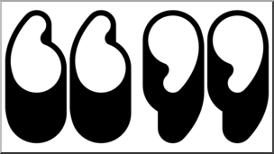 Clip Art: Punctuation: Big Quotation Marks 1 B&W – Abcteach