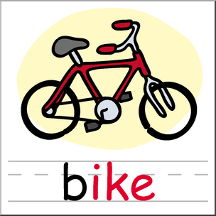 Clip Art: Basic Words: -ike Phonics: Bike Color – Abcteach