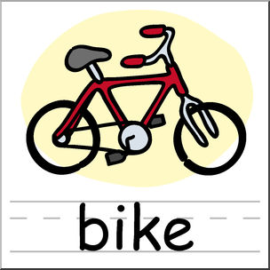 Clip Art: Basic Words: Bike Color Labeled – Abcteach