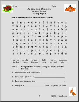Apples and Pumpkins (elementary) Book – Abcteach