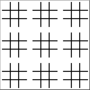 Clip Art: Tic-Tac-Toe Blank Squares B&W – Abcteach