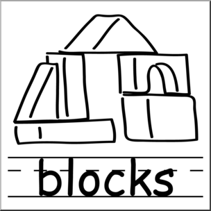 Clip Art: Building Blocks B&W – Abcteach