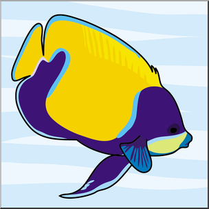 Clip Art: Fish: Bluegirdled Angelfish Color – Abcteach