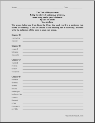 The Tale of Despereaux (upper elementary) Book – Abcteach