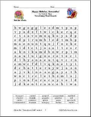 Happy Birthday, Samantha! (upper elem) Book – Abcteach