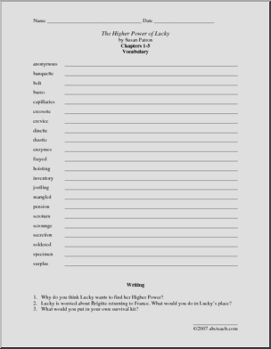 The Higher Power of Lucky (upper elem/middle) Book – Abcteach