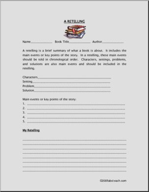 Retelling a Story (elementary) Book Report – Abcteach