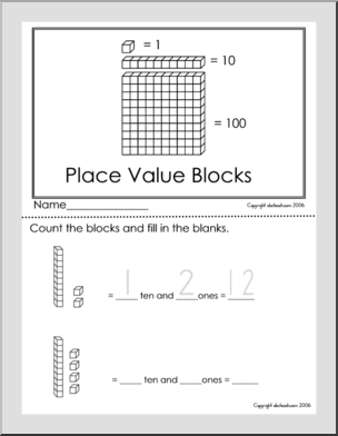Place Value – Ones, Tens, & Hundreds Booklet – Abcteach