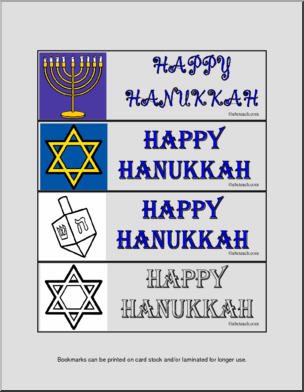 Bookmarks: Happy Hanukkah – Abcteach