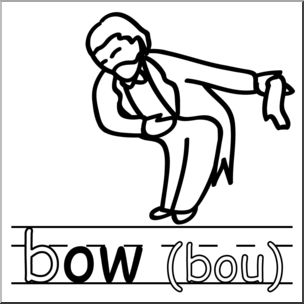 Clip Art: Basic Words: -ow Phonics: Bow 1 Color – Abcteach