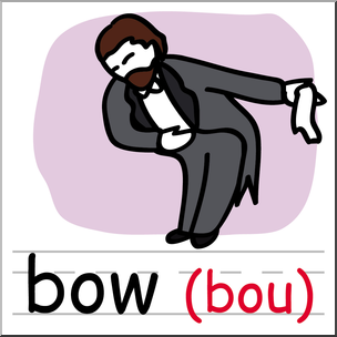 Clip Art: Basic Words: Bow 1 Color Labeled – Abcteach