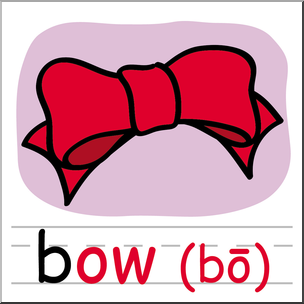 Clip Art: Basic Words: -ow Phonics: Bow 3 Color – Abcteach