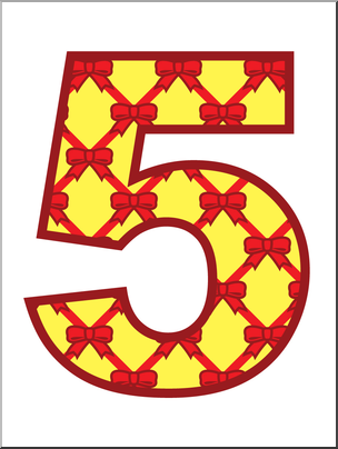 Clip Art: Number Set 8: Presents 05 Color – Abcteach