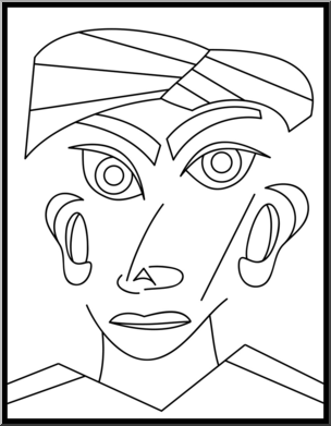 Clip Art: Abstract Portraits: Boy B&W – Abcteach