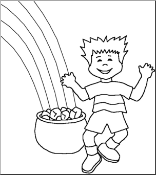 Clip Art: Kids: Pot of Gold B&W – Abcteach