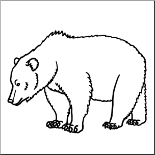 Clip Art: Brown Bear B&W – Abcteach