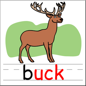 Clip Art: Basic Words: -uck Phonics: Buck Color – Abcteach