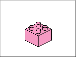 Clip Art: Pink Building Block, 4 connectors – Abcteach