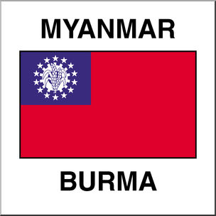 Clip Art: Flags: Burma Color – Abcteach