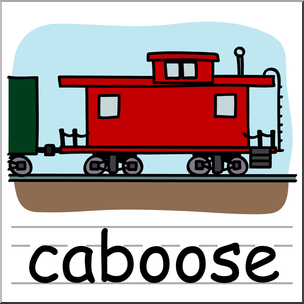 Clip Art: Basic Words: Caboose Color Labeled – Abcteach
