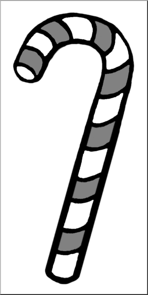 Clip Art: Candy Cane Grayscale – Abcteach