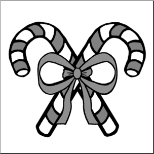 Clip Art: Candy Cane Grayscale – Abcteach