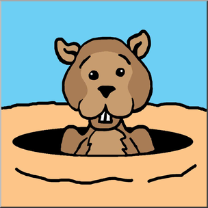 Clip Art: Cartoon Groundhog 2 Color – Abcteach