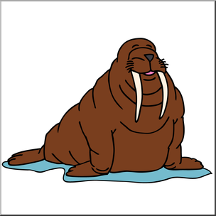 Clip Art: Cartoon Walrus Color 1 – Abcteach