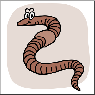 Clip Art: Cartoon Worm 1 Color – Abcteach