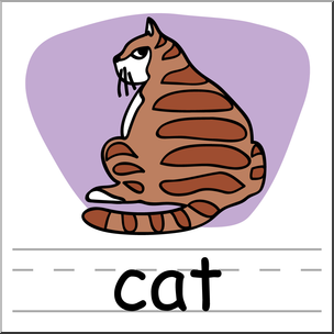Clip Art: Basic Words: Cat Color Labeled – Abcteach