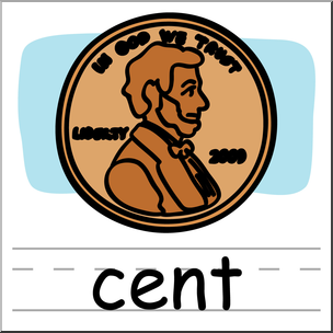 Clip Art: Basic Words: Cent Color Labeled – Abcteach