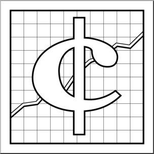 Clip Art: Money: Cent Sign 1 B&W – Abcteach
