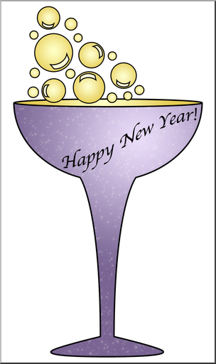 Clip Art: New Year Champagne Color 2 – Abcteach