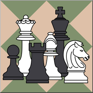 Clip Art: Chess Pieces Color – Abcteach