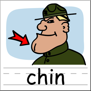 Clip art: Basic Words: Chin Color Labeled – Abcteach