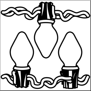 Clip Art: Christmas Lights 1 B&W – Abcteach