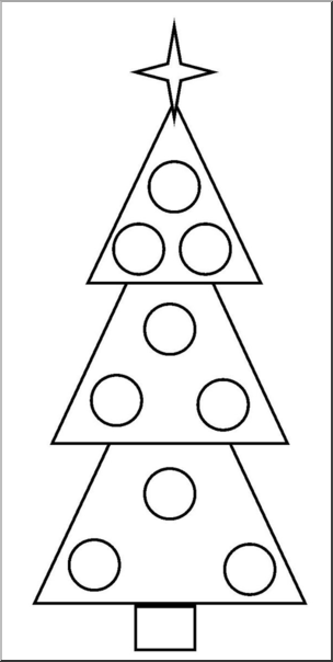 Clip Art: Christmas Tree 2 B&W – Abcteach
