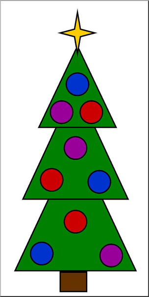 Clip Art: Christmas Tree 2 Color – Abcteach