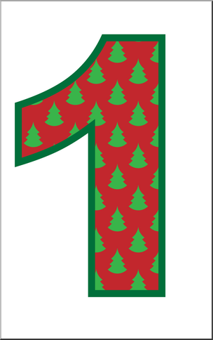 Clip Art: Number Set 6: Trees 01 Color – Abcteach