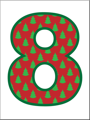 Clip Art: Number Set 6: Trees 08 Color – Abcteach