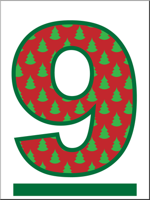 Clip Art: Number Set 6: Trees 09 Color – Abcteach