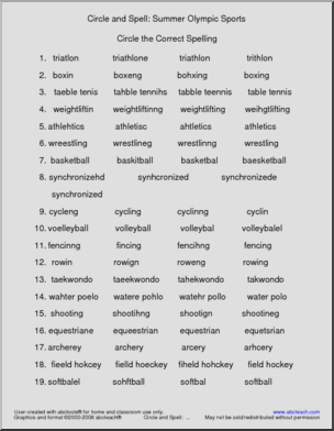 “ing” words (numbered)’ Circle & Spell – Abcteach